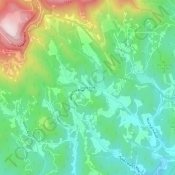 Stony Fork topographic map, elevation, terrain