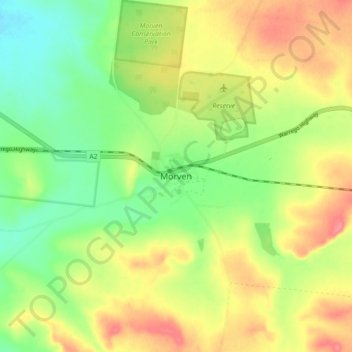 Morven topographic map, elevation, terrain