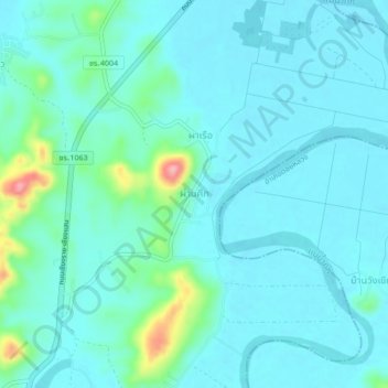 Pan Suek topographic map, elevation, terrain
