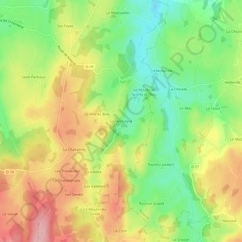 La Montagne topographic map, elevation, terrain