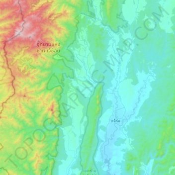 Mueang Pan topographic map, elevation, terrain