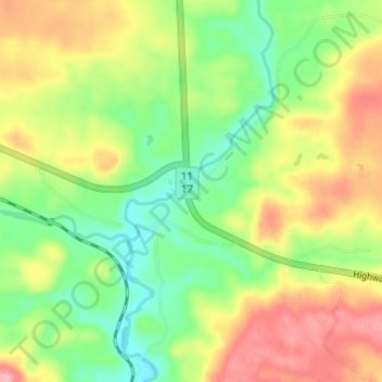 Shabaqua Corners topographic map, elevation, terrain