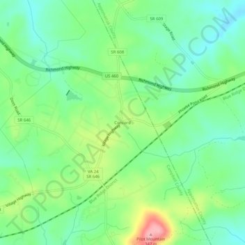 Concord topographic map, elevation, terrain