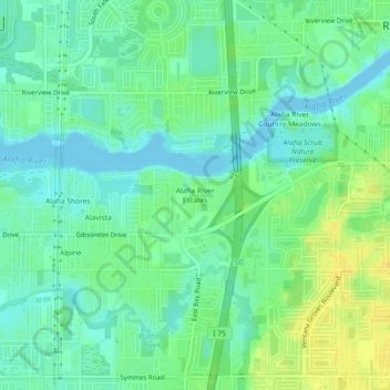 Alafia River Estates topographic map, elevation, terrain