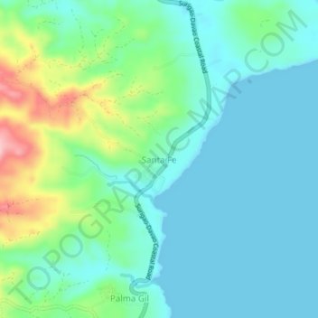 Santa Fe topographic map, elevation, terrain
