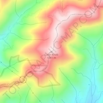 Caler Knob topographic map, elevation, terrain