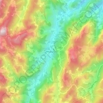 Meia-Légua topographic map, elevation, terrain
