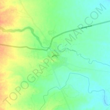 Daraban topographic map, elevation, terrain
