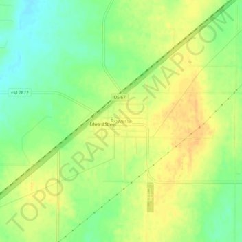 Rowena topographic map, elevation, terrain