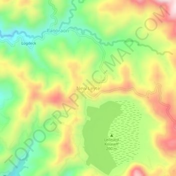 New Leyte topographic map, elevation, terrain