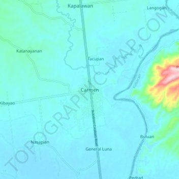 Carmen topographic map, elevation, terrain