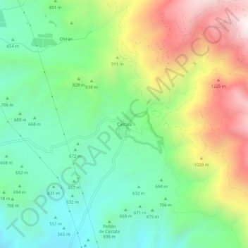 Castala topographic map, elevation, terrain