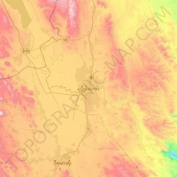 Loikaw topographic map, elevation, terrain