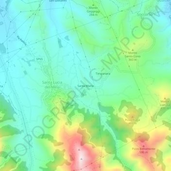 Santa Maria topographic map, elevation, terrain