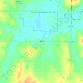 Welty topographic map, elevation, terrain