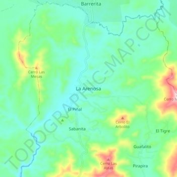 La Arenosa topographic map, elevation, terrain