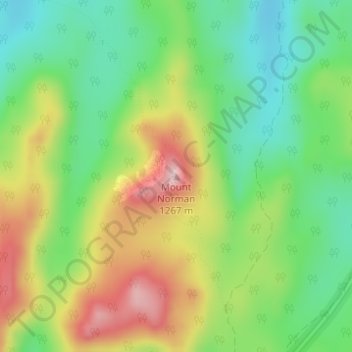 Mount Norman topographic map, elevation, terrain