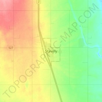 Stavely topographic map, elevation, terrain