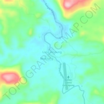 Long Ampung topographic map, elevation, terrain