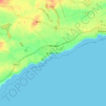 St Monans topographic map, elevation, terrain
