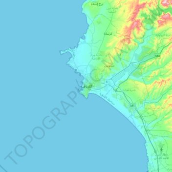 Latakia topographic map, elevation, terrain