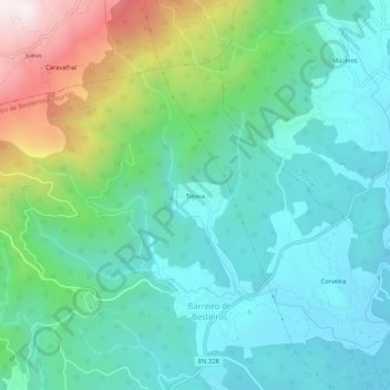 Tojosa topographic map, elevation, terrain