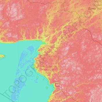 Algoma District topographic map, elevation, terrain