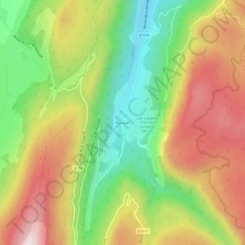 Rousset topographic map, elevation, terrain