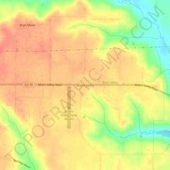 Miami Valley topographic map, elevation, terrain