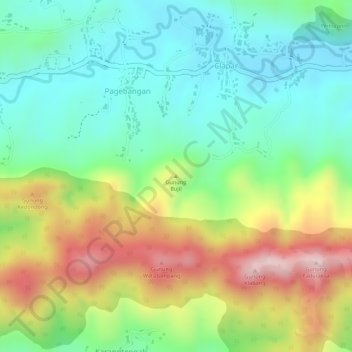 Gunung Bujil topographic map, elevation, terrain