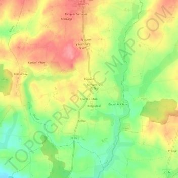 Ty Men topographic map, elevation, terrain