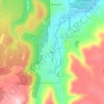 Greer topographic map, elevation, terrain