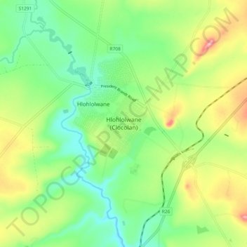 Hlohlolwane (Clocolan) topographic map, elevation, terrain