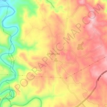 Mokhada topographic map, elevation, terrain