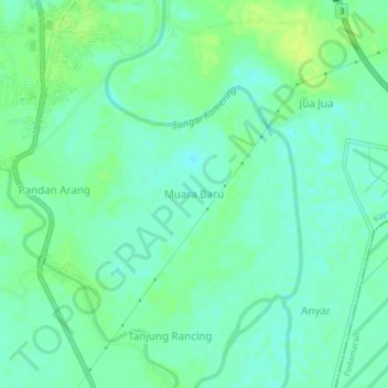 Muara Baru topographic map, elevation, terrain