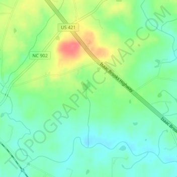 Roscoe Pond Dam topographic map, elevation, terrain