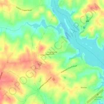 Long Island topographic map, elevation, terrain