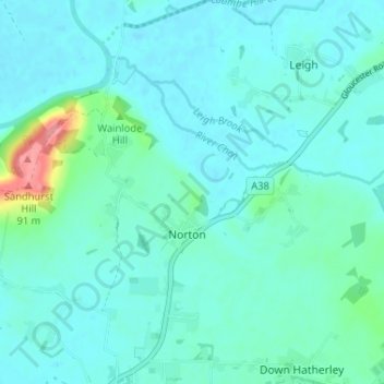 Norton topographic map, elevation, terrain