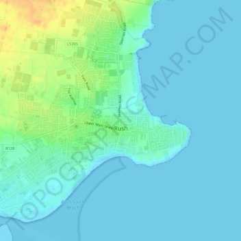 Rush topographic map, elevation, terrain