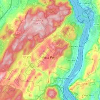 West Point topographic map, elevation, terrain