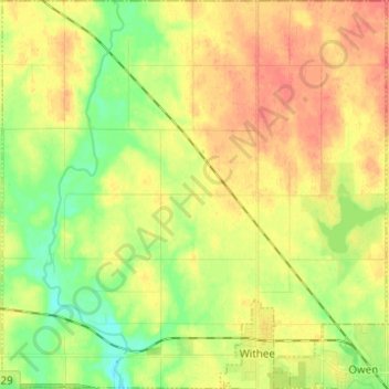 Town of Hixon topographic map, elevation, terrain
