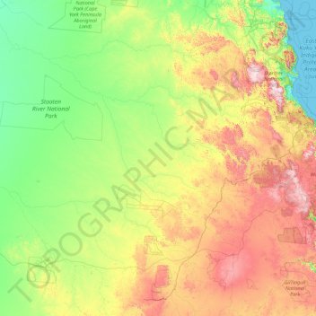 Mareeba Shire topographic map, elevation, terrain