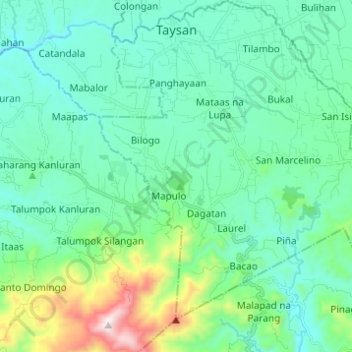 Taysan topographic map, elevation, terrain