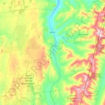 Town of Berlin topographic map, elevation, terrain