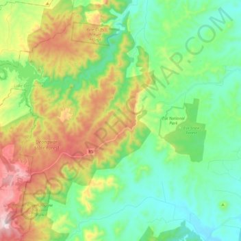 Redbank Creek topographic map, elevation, terrain