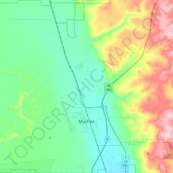 Muchea topographic map, elevation, terrain