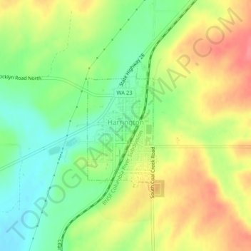 Harrington topographic map, elevation, terrain