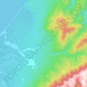 Waita River topographic map, elevation, terrain