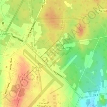 Acadia First Nation topographic map, elevation, terrain