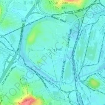 Spring Hill topographic map, elevation, terrain